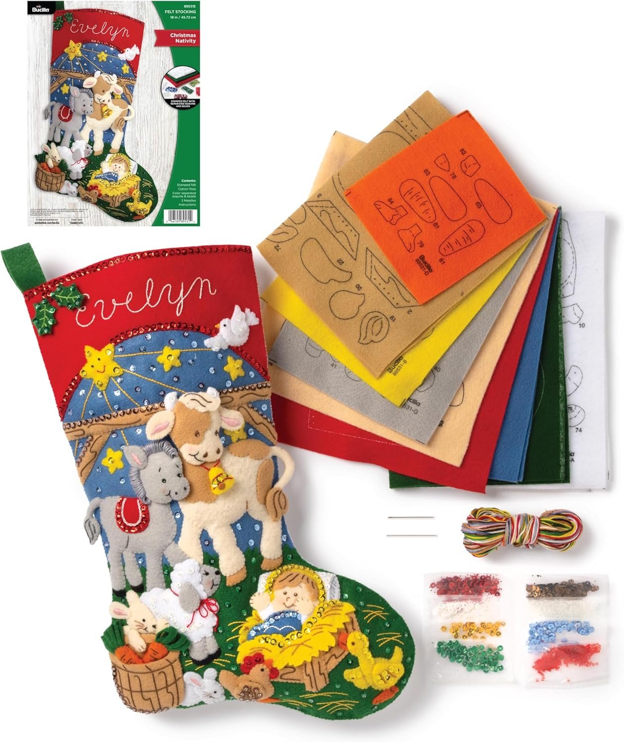 Bucilla Felt Applique " Making Nativity — Felt Applique Christmas ...