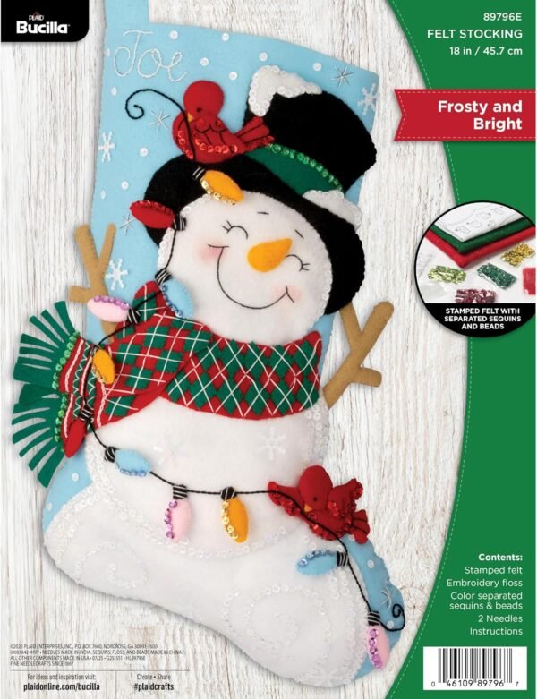 Bucilla Felt Applique " Making Frosty Bright | Felt Applique Christmas ...