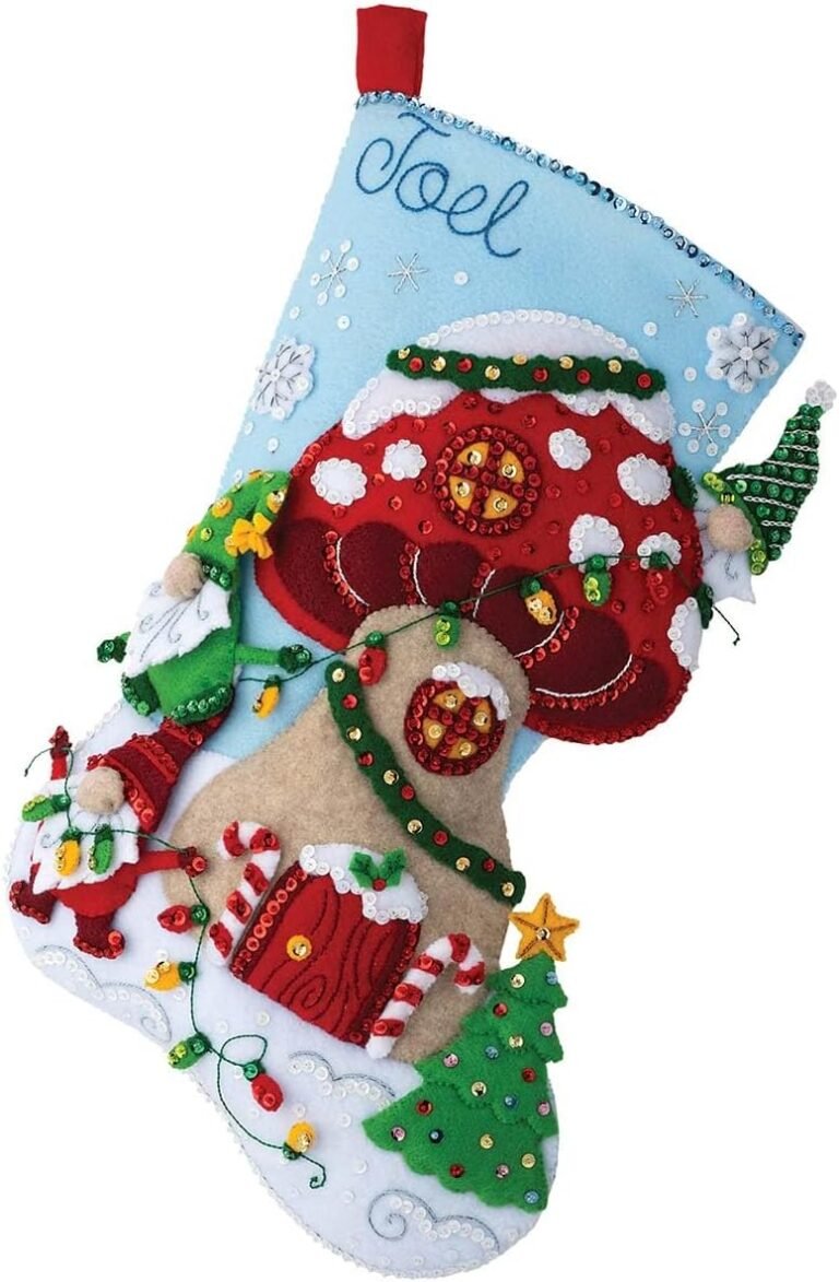 Bucilla Felt Applique " Making Gnome | Felt Applique Christmas Stocking ...